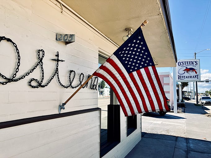 The American flag proudly waves outside this St. Augustine institution where generations have lined up for seafood that's worth every minute of the wait.