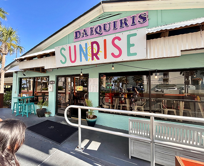 "Daiquiris & Sunrise" - this beachside bakery offers morning treats with a side of coastal charm.
