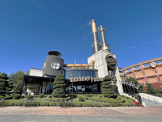 Industrial elegance meets chocolate wonderland at this unique eatery. The Victorian-era factory design makes you feel like you've stepped into a fantastical inventor's dream.