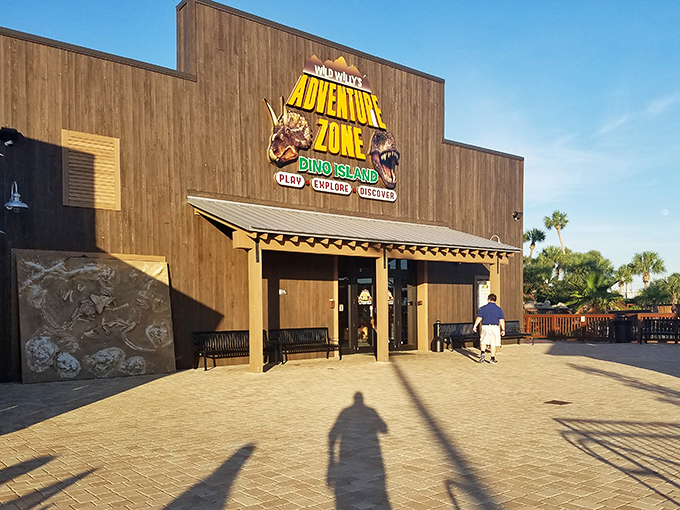 Adventure awaits behind these wooden doors, where the rustic exterior gives just a hint of the excitement within.