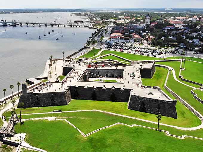 A breathtaking bird's-eye view reveals the fort's strategic star design. Military engineering so clever it makes modern architects jealous.