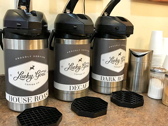 Coffee Dispensers Counter: Lucky Goat Coffee stands ready for duty &ndash; because what's a perfect pastry without its caffeinated soulmate?