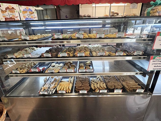 Display menu: A glass case of temptation that makes choosing just one item the hardest decision you'll make all day.