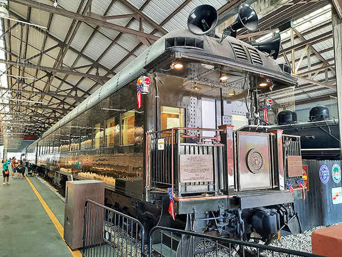 The Ferdinand Magellan looks like a regular railcar until you realize presidents once plotted world-changing decisions inside those polished walls.