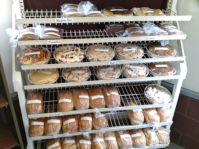 Those wire racks hold more temptation than a dessert menu at a five-star restaurant, all wrapped up and ready to ruin your diet plans.