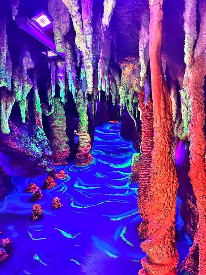 Step into another dimension as neon lights transform this cave into an underwater fantasy world. Who knew putting could be so psychedelic?
