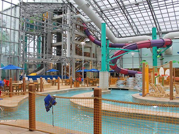 Where winter blues go to drown &ndash; the indoor water park's massive play structure invites both kids and the young-at-heart.