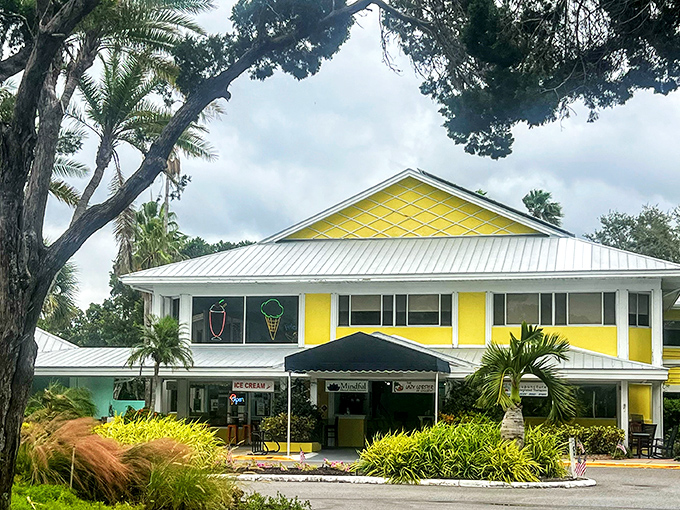 The Lazy Lobster's cheerful yellow exterior hints at the sunny culinary experiences waiting inside this local seafood favorite.