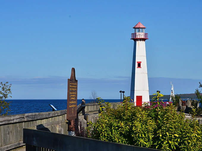 Lighthouse: Standing tall against the blue Michigan sky, this white and red beauty is basically the nautical equivalent of a perfectly frosted cupcake.