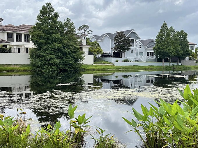Waterfront living, Celebration-style: where every home looks like it's waiting for its close-up in Architectural Digest.