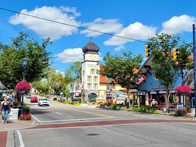 Strolling down Frankenmuth's Main Street feels like walking through a movie set where every building tells a story.