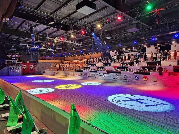 Medieval Times Tournament Arena: Where medieval spectacle meets modern entertainment &ndash; the arena awaits its knights and their trusty steeds.