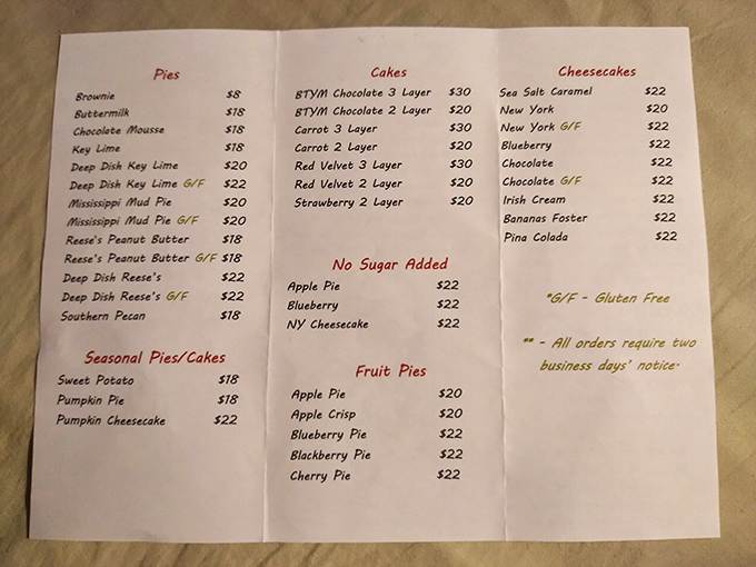 Menu: A dessert lover's bucket list in paper form. Each item promises a different kind of sweet escape from reality.