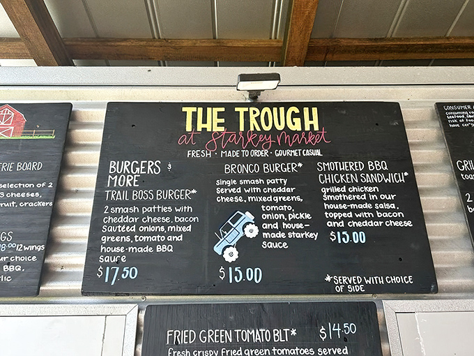 The Trough's offerings read like a love letter to comfort food &ndash; burgers, sandwiches, and wings that demand both appetite and napkins.