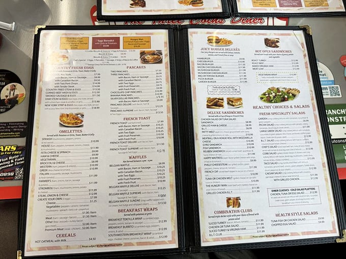 Menu: The laminated breakfast bible offers so many options you'll need a second cup of coffee just to make a decision.