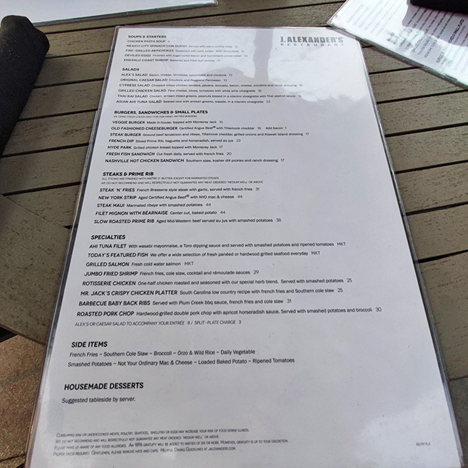 The menu reads like a love letter to American cuisine &ndash; each description promising flavors that make your mouth water before the first bite.