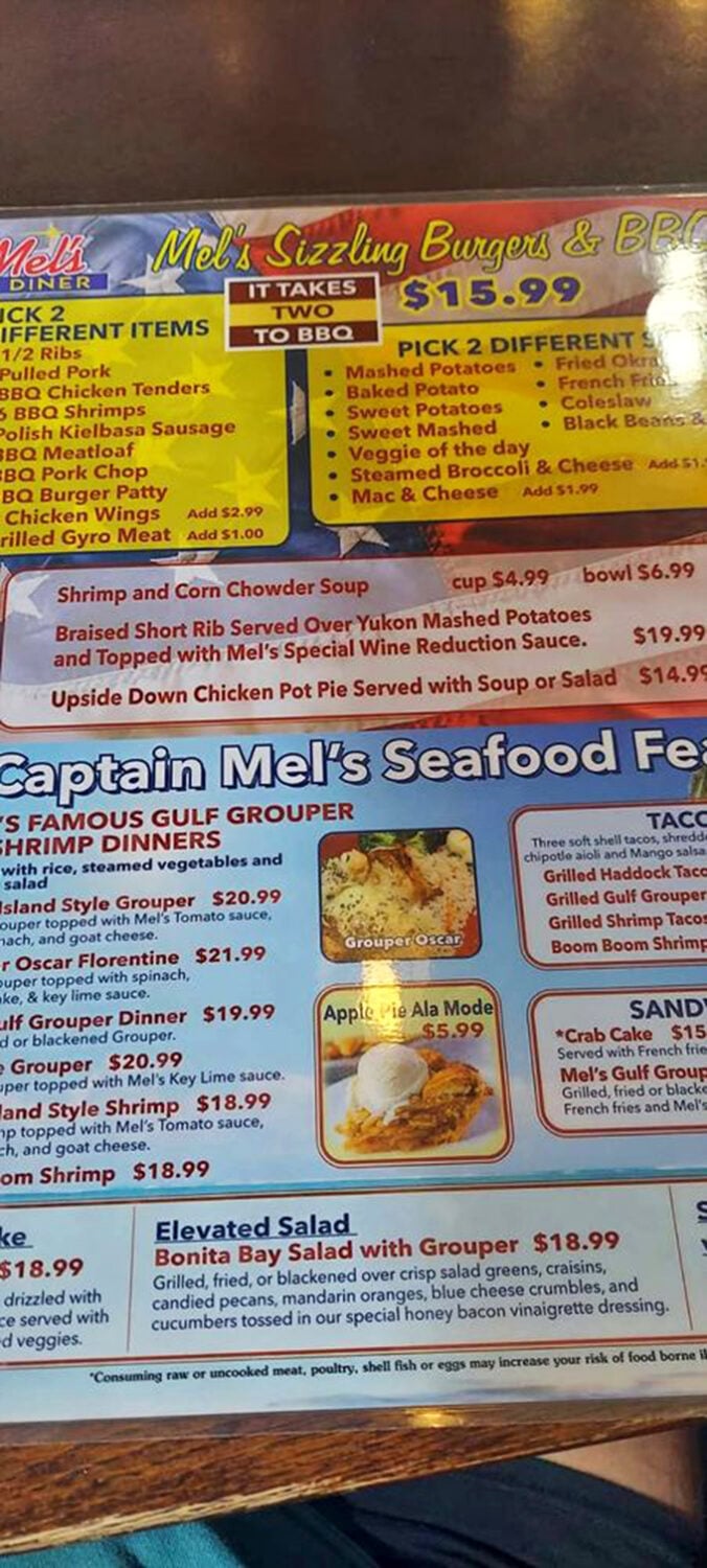 The menu at Mel's reads like a love letter to comfort food &ndash; BBQ platters, seafood feasts, and breakfast classics that make decisions deliciously difficult.