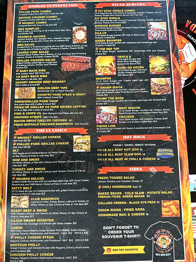 The menu board reads like a love letter to carnivores &ndash; "Smoked to Perfection" isn't just a slogan, it's a promise.