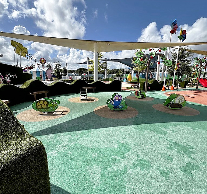 Peppa's Garden Play Area offers shaded fun with whimsical tunnels and slides – a cool respite where little explorers can burn energy while parents catch their breath.