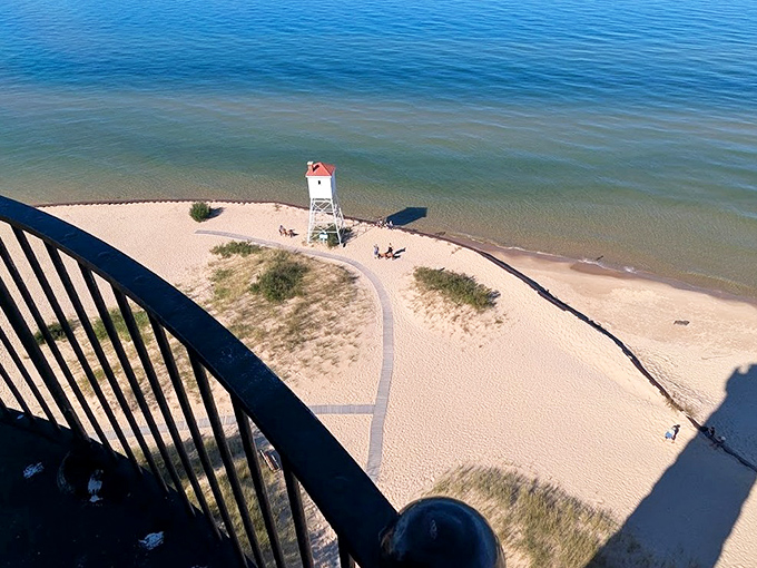 Those 130 spiral steps suddenly seem worth it when you're treated to this panoramic view that makes your Instagram followers question their vacation choices.