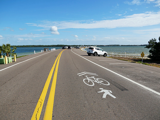 The causeway beckons cyclists and pedestrians alike, with dedicated lanes for those who prefer to savor the journey slowly.
