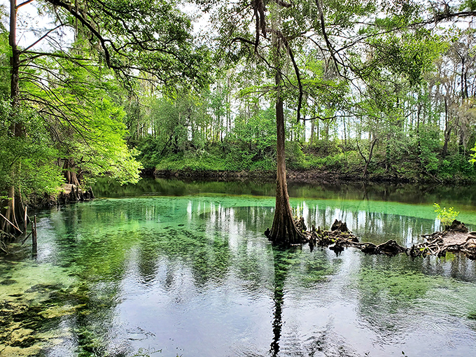 Crystal clear doesn't begin to describe it – you'll swear someone replaced water with liquid glass in this pristine spring.