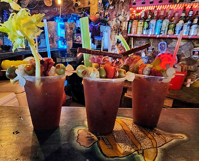 These loaded Bloody Marys aren't just drinks &ndash; they're architectural achievements, garnished with enough ingredients to count as a light meal.