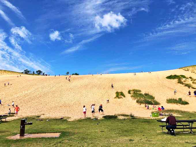 The Dune Climb separates the determined from the casual, but everyone who makes it up earns bragging rights and spectacular views.