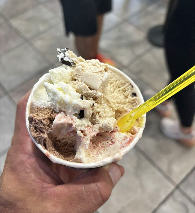 Decision paralysis has never been so delicious – each colorful scoop represents a different flavor journey, from creamy classics to adventurous combinations.