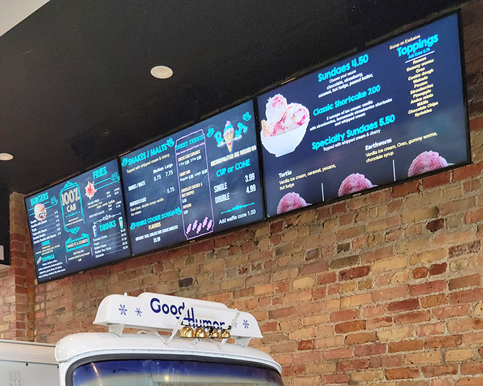 The illuminated menu board &ndash; a roadmap to potential happiness with options that would make your childhood self high-five your adult self.