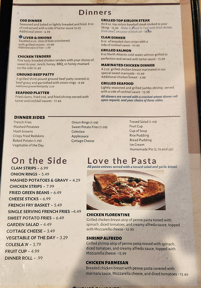 A menu that reads like a love letter to American classics &ndash; from seafood platters to pasta perfection, each dish promising satisfaction.