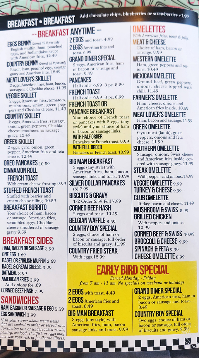 The breakfast menu reads like a love letter to morning indulgence &ndash; Eggs Benny, Country Skillets, and Oreo Pancakes that would make your grandma jealous.