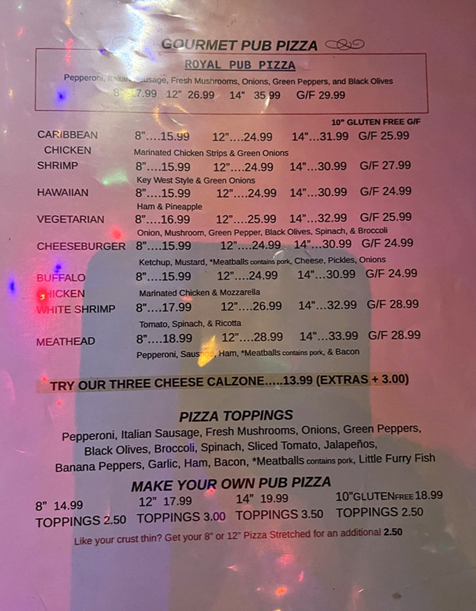 Pizza perfection awaits with options ranging from seafood specialties to classic combinations, all featuring that legendary No Name crust.