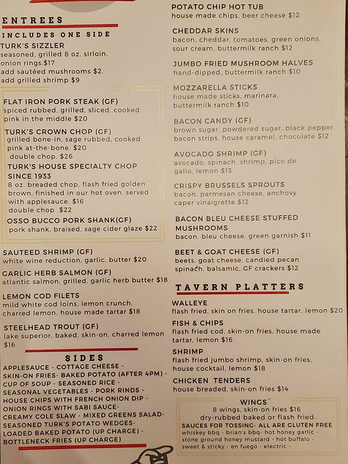 The menu reads like a love letter to comfort food classics, with specialties that have stood the test of time.