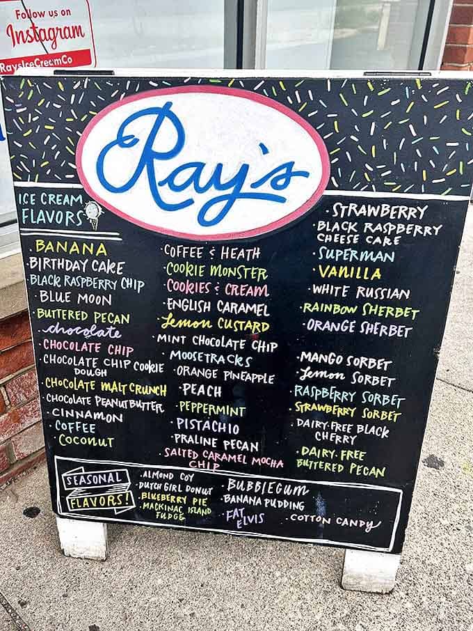 Decision paralysis strikes hard at Ray's menu board &ndash; from Superman to Mackinac Island Fudge, choosing just one flavor might be the hardest part of your day.