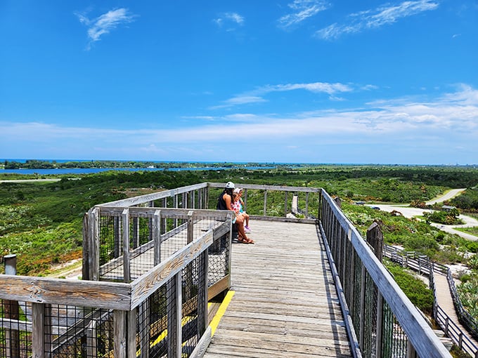 "I can see my house from here!" Well, probably not, but the sweeping vista from this observation deck makes the climb worth every step.