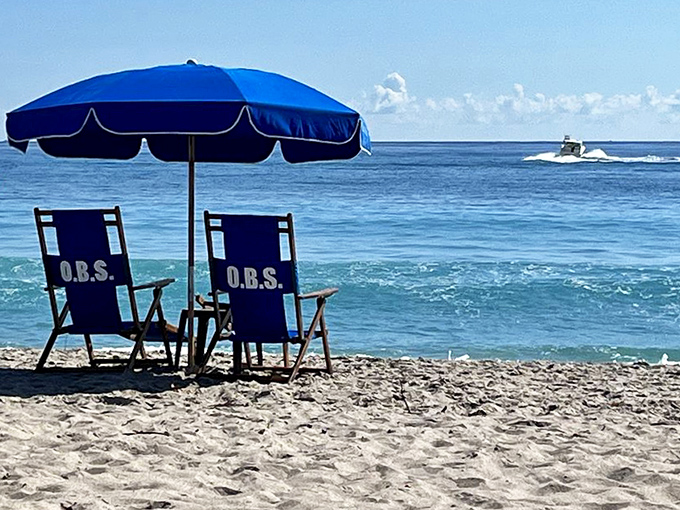 Those iconic blue beach chairs aren't just comfortable &ndash; they're front-row seats to nature's greatest show.