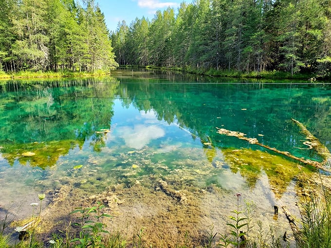 Emerald waters so clear you'd swear someone sneaked in overnight with underwater Windex and a really long brush.
