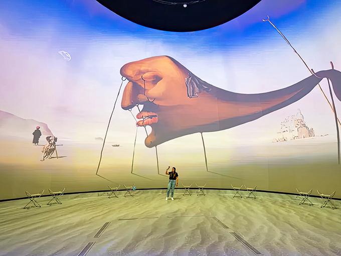 Inside the geodesic dome, reality takes a vacation as visitors stand transfixed beneath a sky of Dal&iacute;'s imagination&mdash;no hallucinogens required!