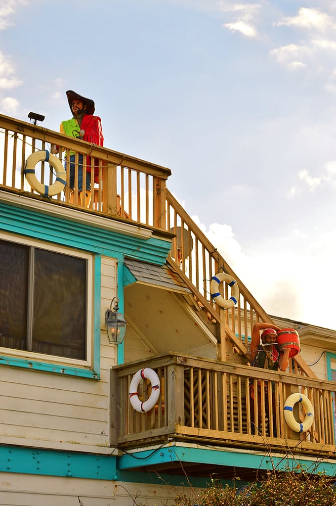 These buccaneers have traded the high seas for high perches, keeping eternal watch over Flagler Beach's sandy shores.
