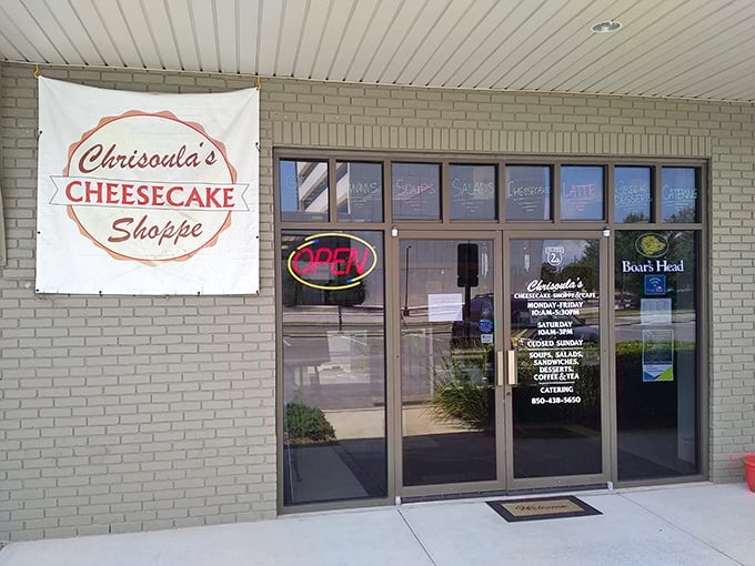 Behind these simple doors lies a cheesecake paradise that's become Pensacola's sweet secret weapon.