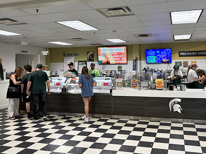 Science meets sweetness at the MSU Dairy Store, where students learn the art of ice cream making before serving it to eager Spartans and visitors.