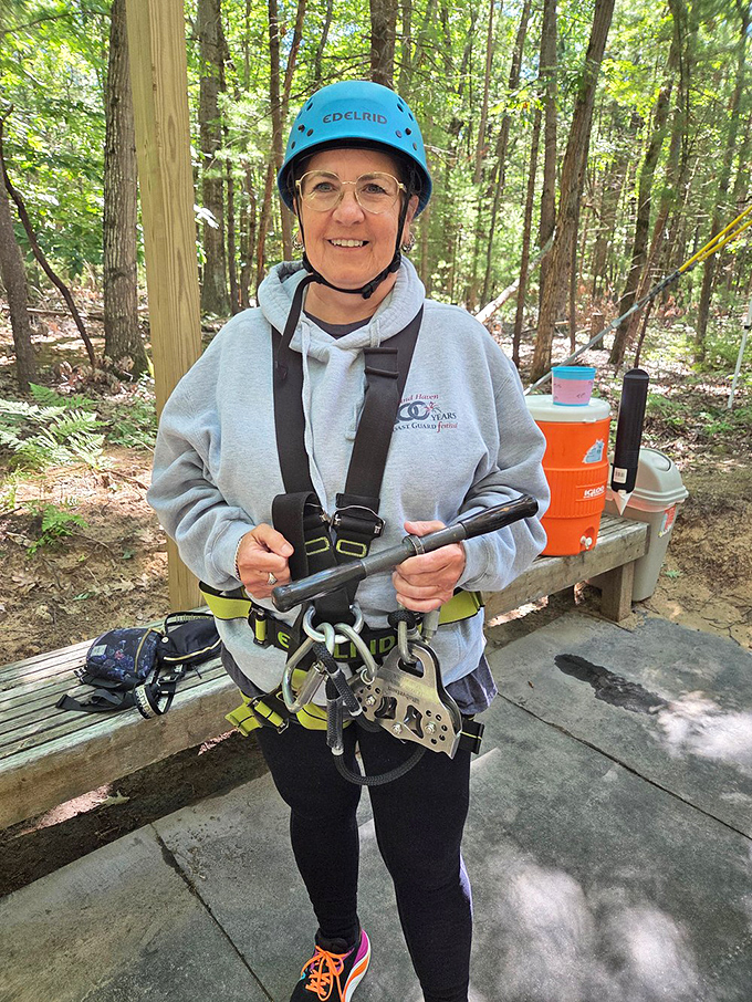 Gearing up with a smile, every adventure begins with confidence, comfort, and a moment of excited anticipation.