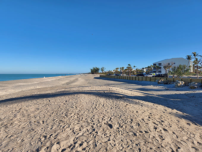 Miles of pristine shoreline stretching out like nature's own red carpet, minus the paparazzi and uncomfortable shoes.