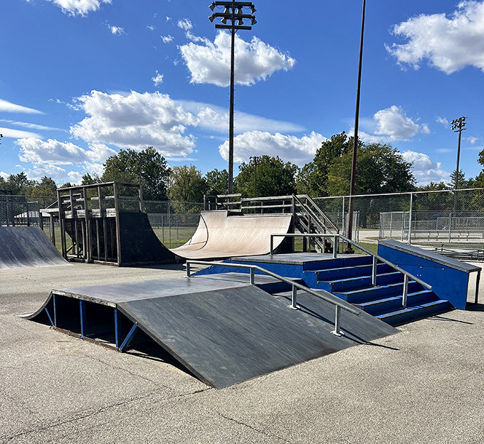 Gravity-defying thrills await at Blissfield's skatepark, where local kids perfect their ollies and parents perfect their nervous watching techniques.