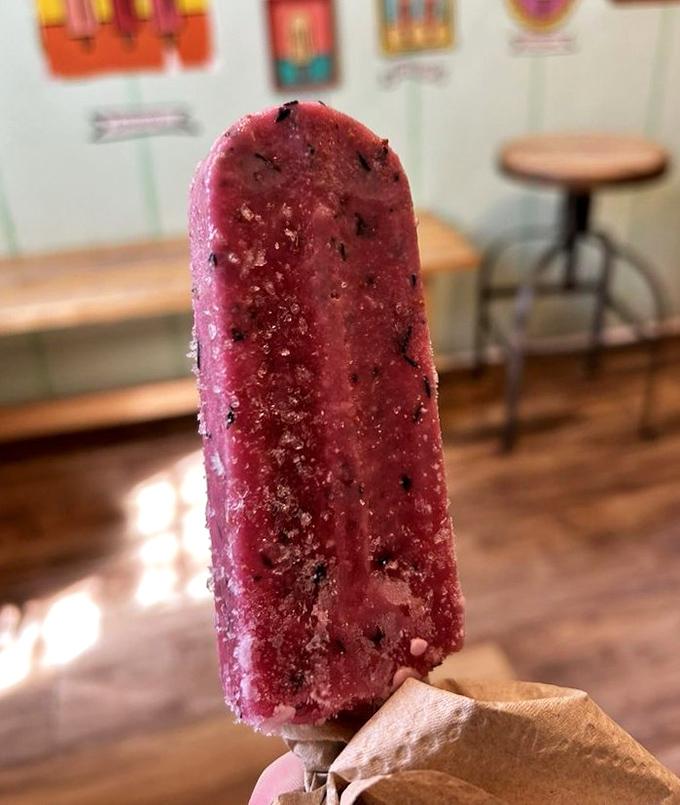 This vibrant purple pop isn't just a treat for your taste buds &ndash; it's a visual feast where real blueberries and pineapple chunks create nature's perfect color palette.