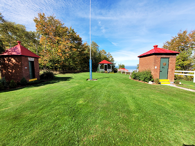 These brick outbuildings aren't just for show &ndash; they're where lighthouse keepers stored their collection of flannel and ghost stories.