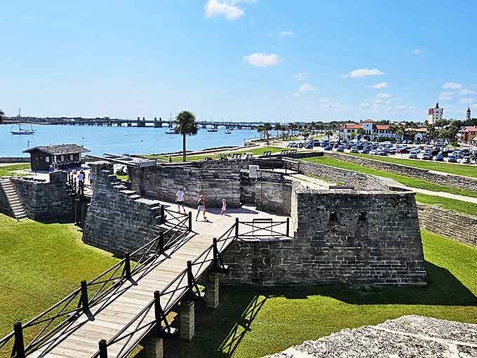 Castillo de San Marcos stands defiantly against time and tide, its coquina walls telling tales of sieges, soldiers, and survival.