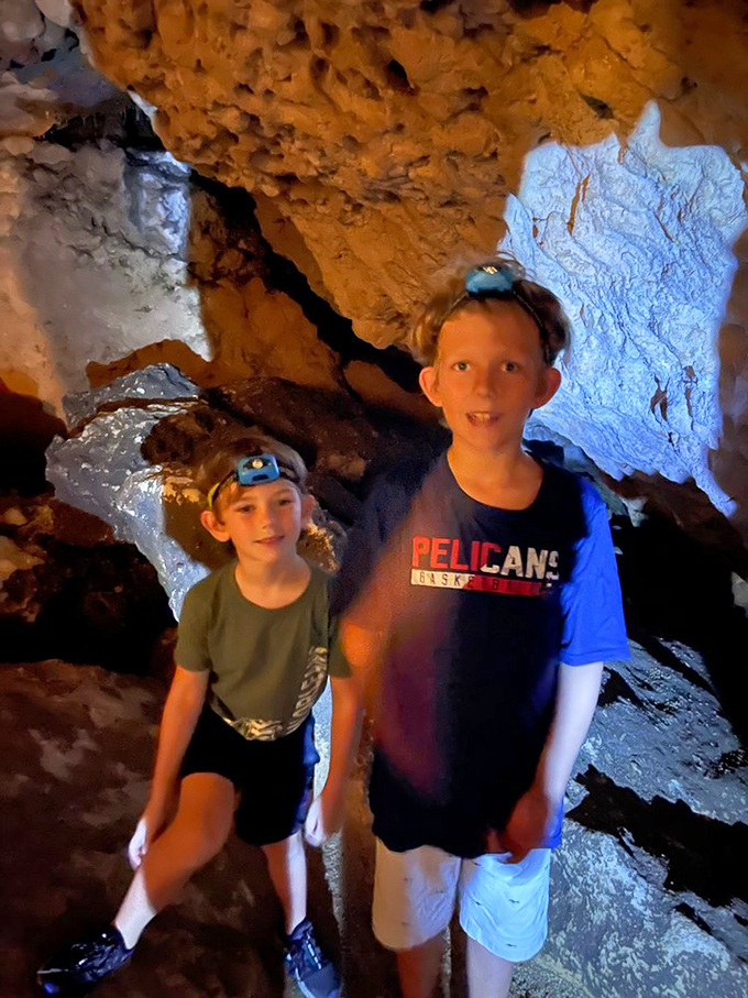 Explorers marvel at ancient formations while guides share geological tales that span millions of years.