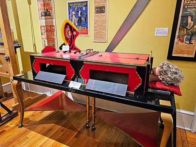 This classic sawing illusion contraption once made audiences gasp in horror and delight as assistants were seemingly cut in half before their eyes.